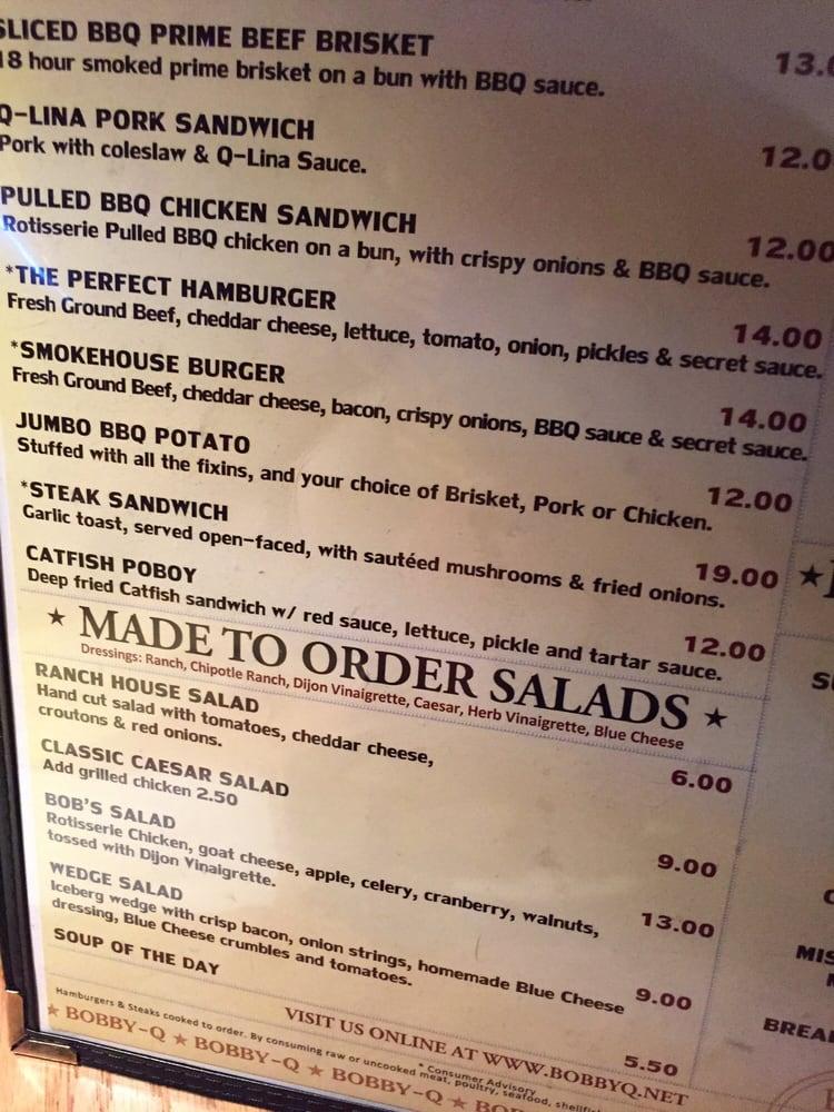 Menu at Bobby-Q BBQ Restaurant and Steakhouse, Phoenix, N 27th Ave