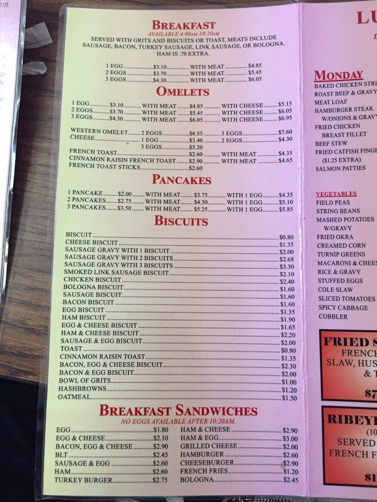 Menu at City Cafe, Northport