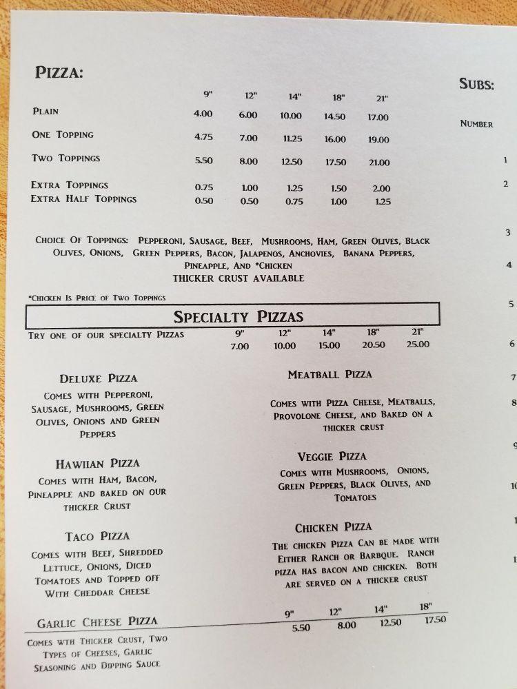 Menu at Jac & Do's Pizza pizzeria, Findlay, W Trenton Ave