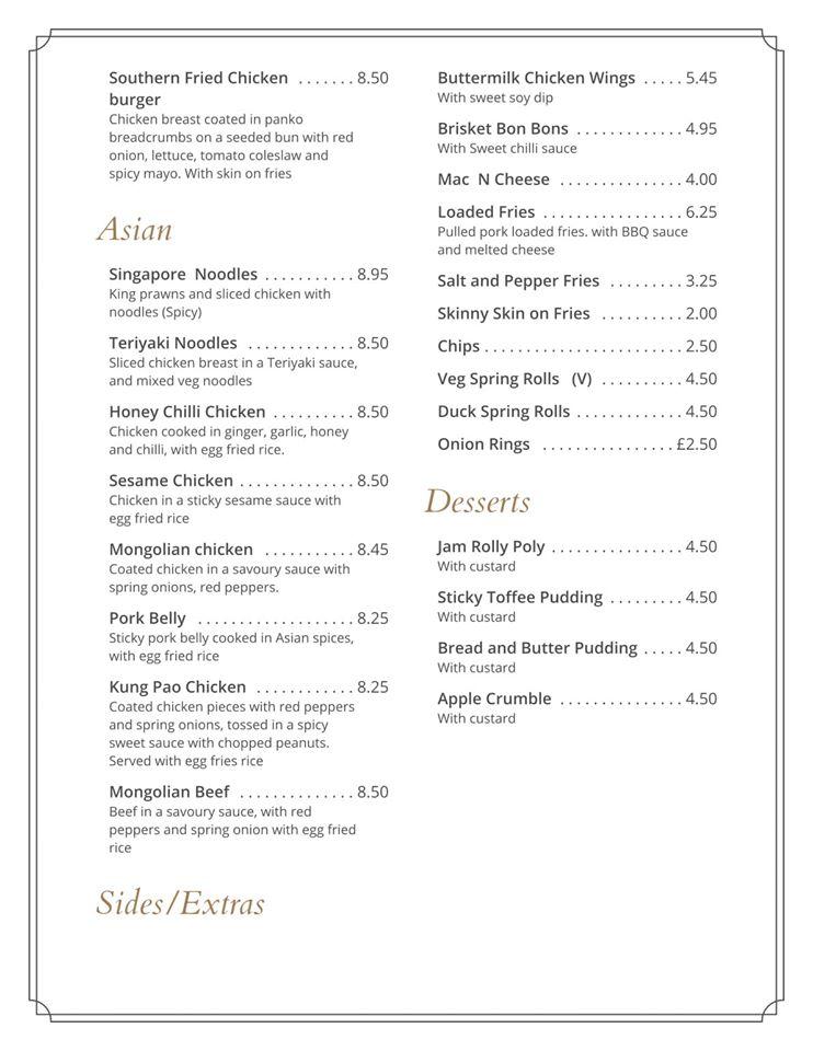 Menu at Simply Street Bar & Grill, Holyhead, 1 Stanley Terrace