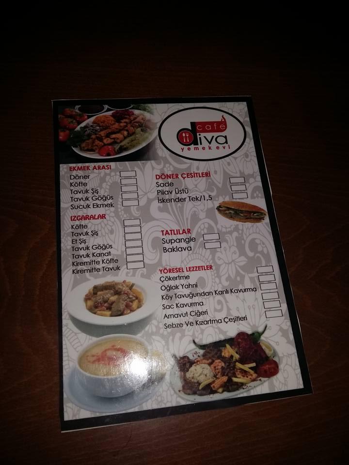 Menu at Diva Pasta Cafe, Ula