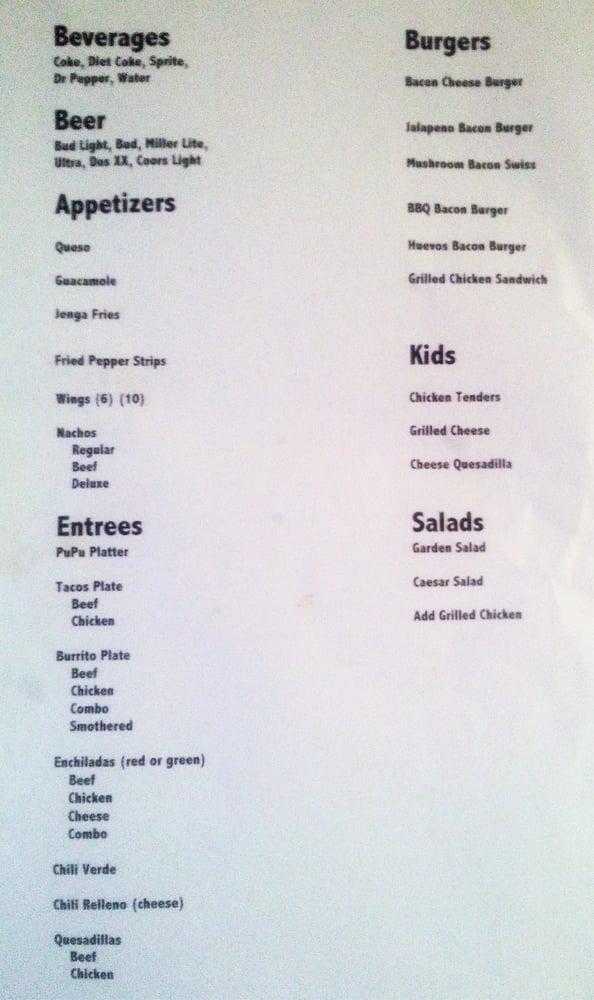 Menu at Dos Amigos pub & bar, Odessa, N Golder Ave