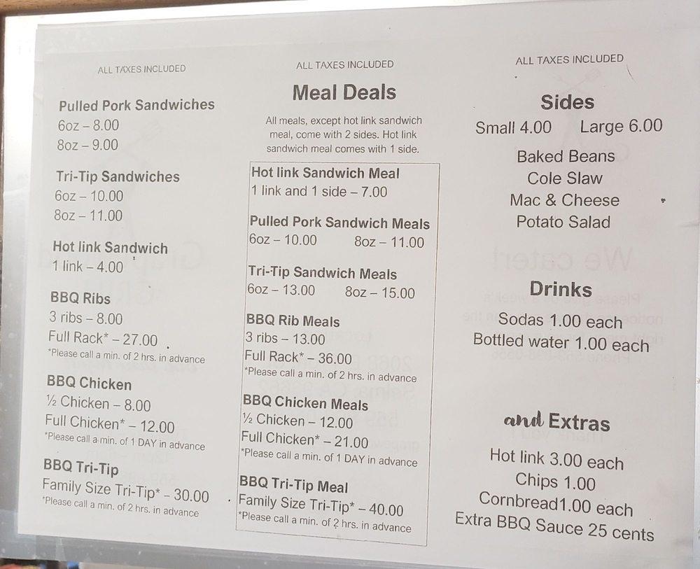Menu at Grapewood Grill BBQ, Selma