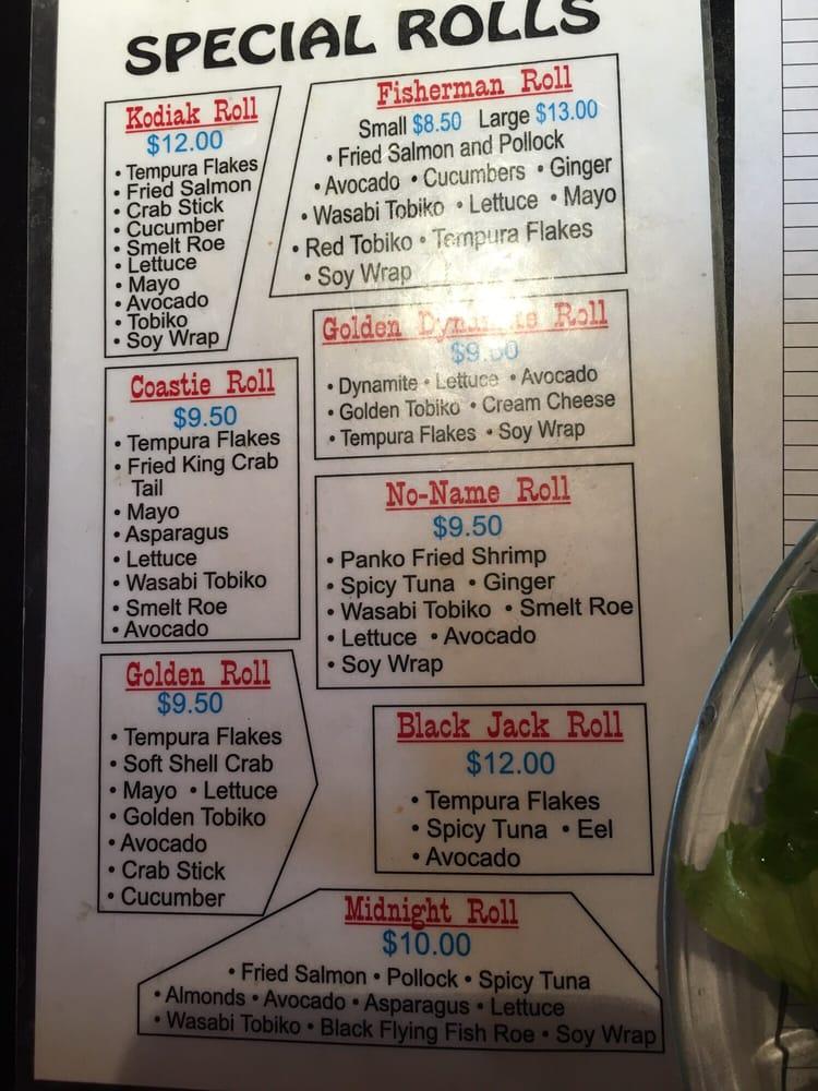 Menu at Kodiak Hana Restaurant, Kodiak