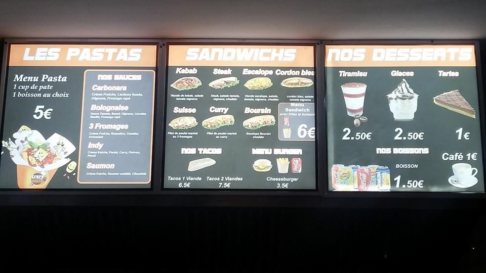 Menu at Pasta e Café, Tarascon
