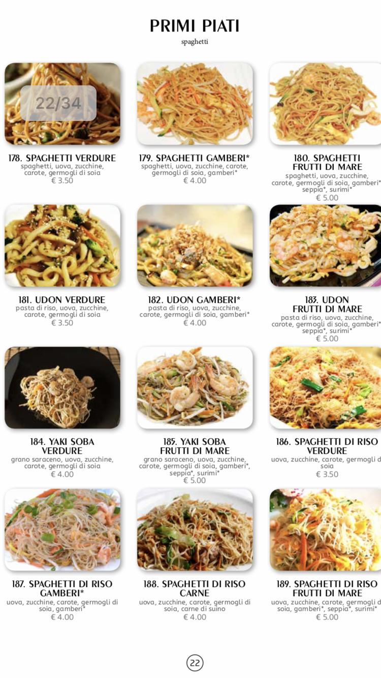 Menu da Ristorante giapponese ichipan, Mirandola