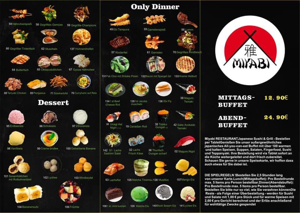 Menu at Miyabi Restaurant All U Can Eat, Wolfsburg