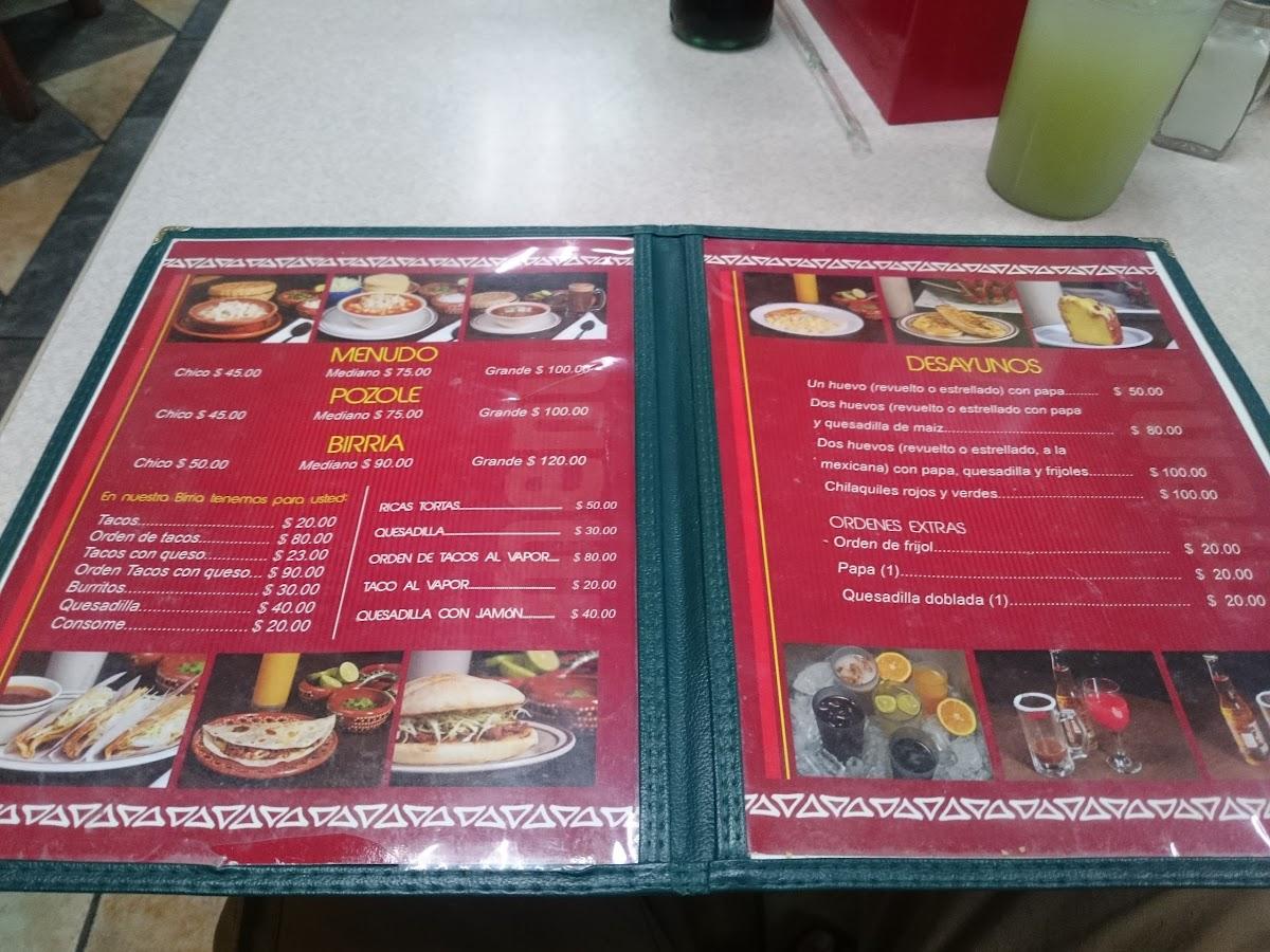 Carta del restaurante menuderia COQUI, Tecate