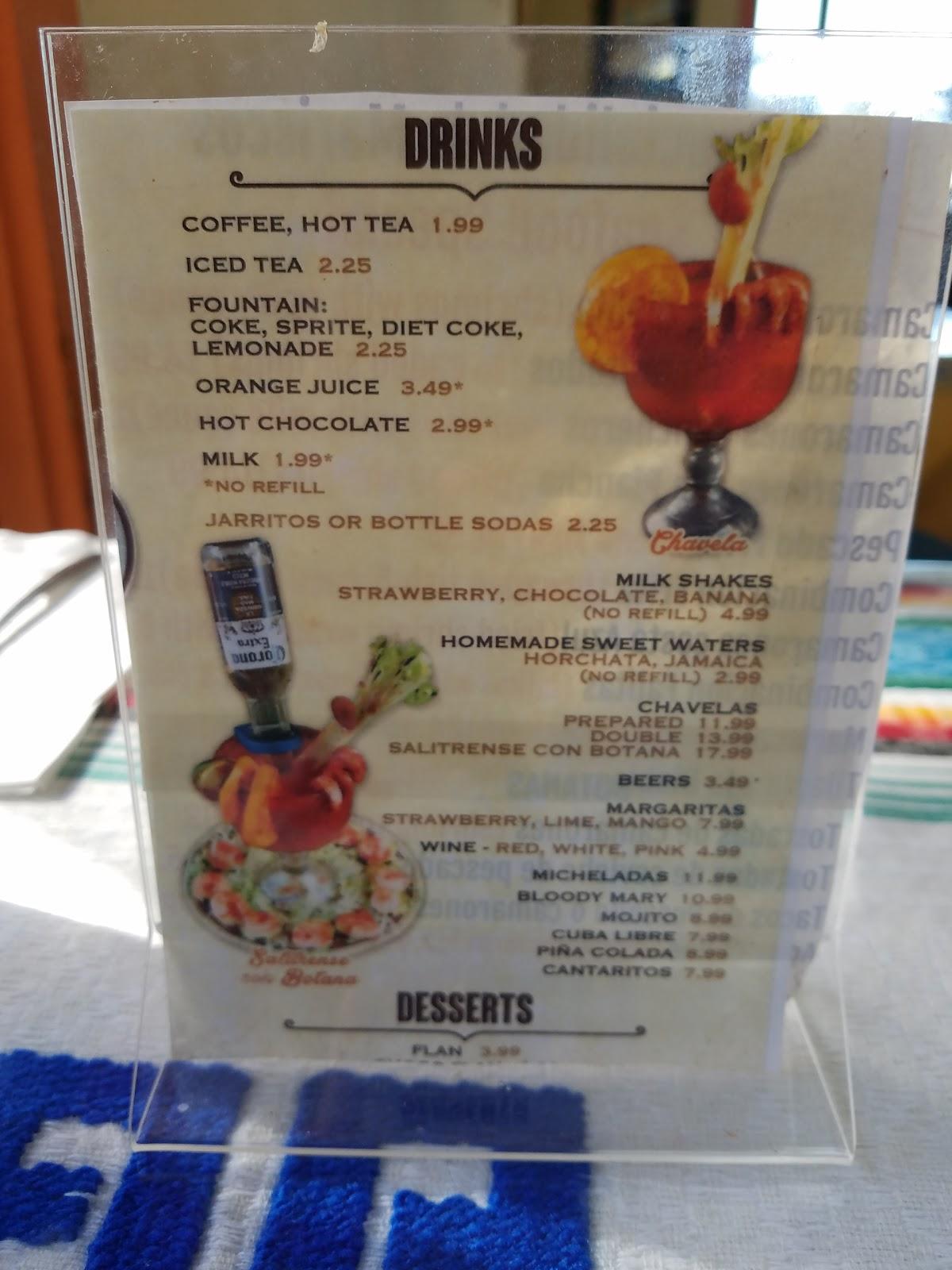 Menu at El Rinconcito Authentic Mexican Food restaurant, Hollister