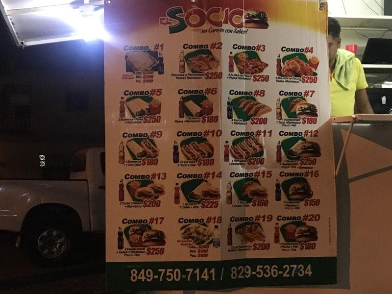 Menu at El Socio Hamburguer restaurant, Azua