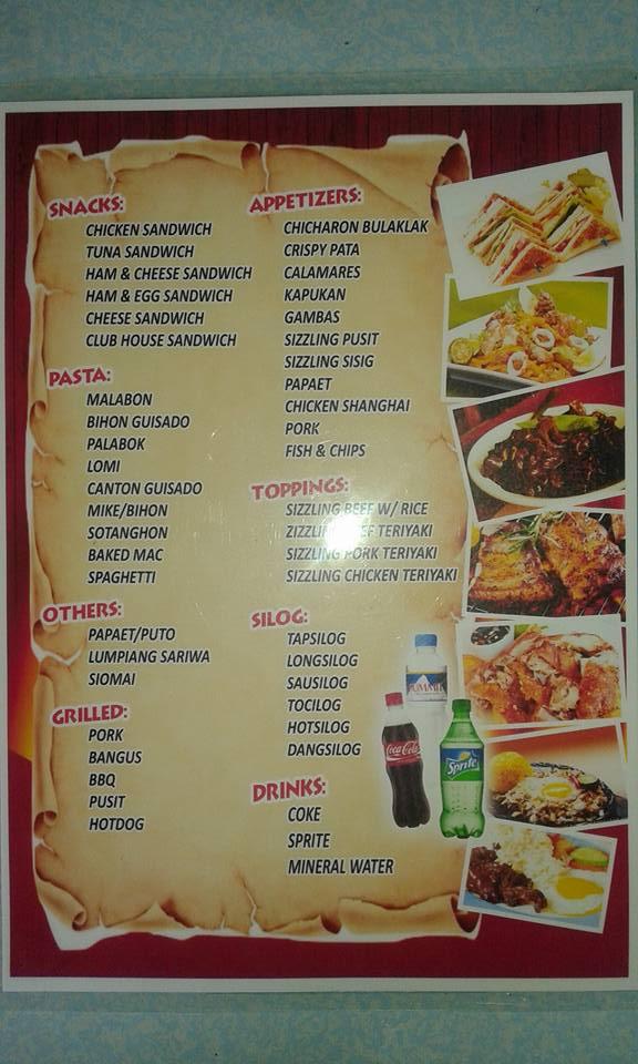Menu at Tata Boy's Grill & Restaurant, Gapan City