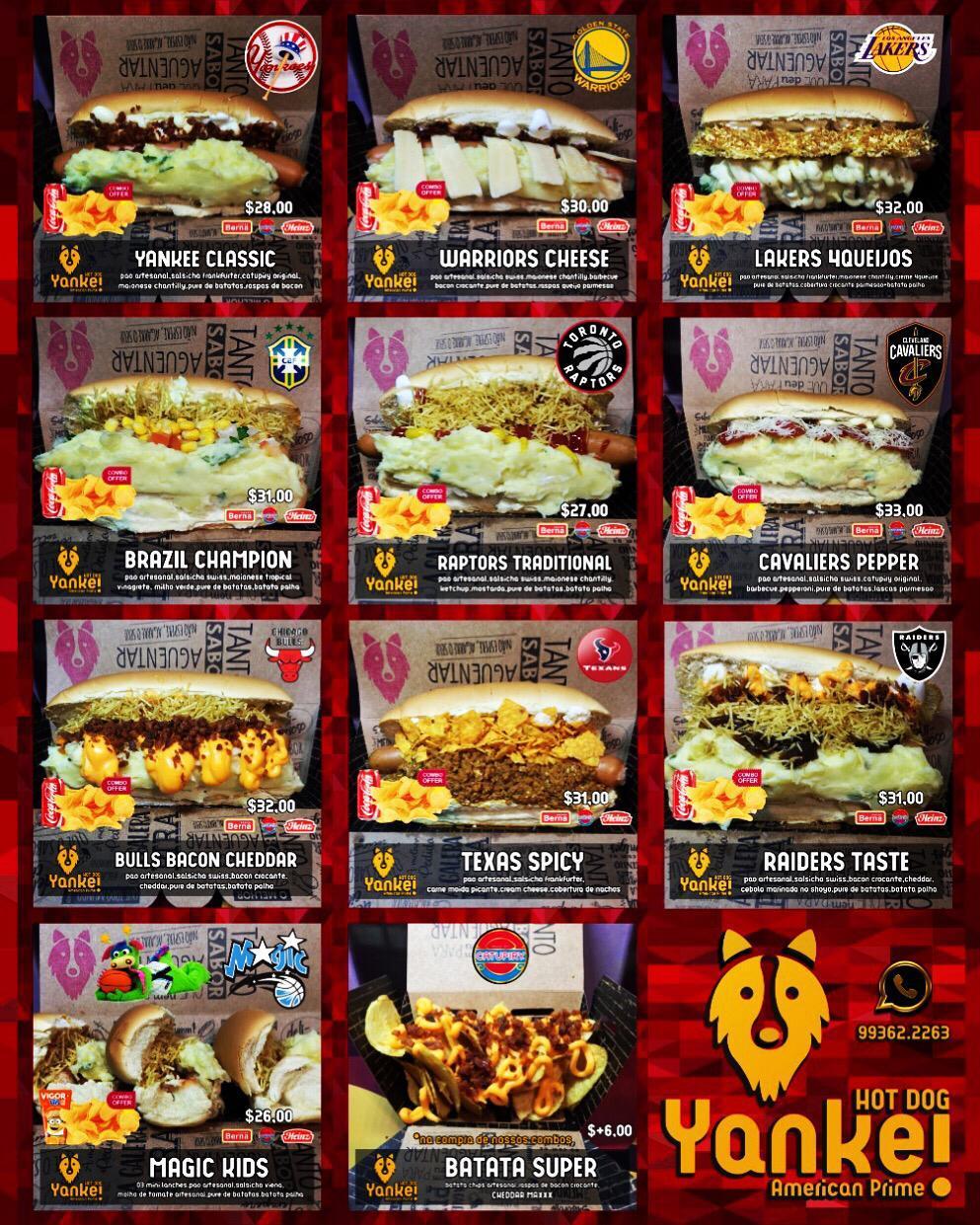 Carta de Yanke Prime - Snack Bar, Jundiaí