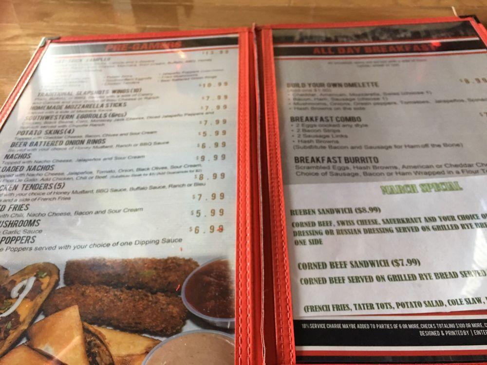 Menu at Slapshots Sports Bar and Grill, Midlothian