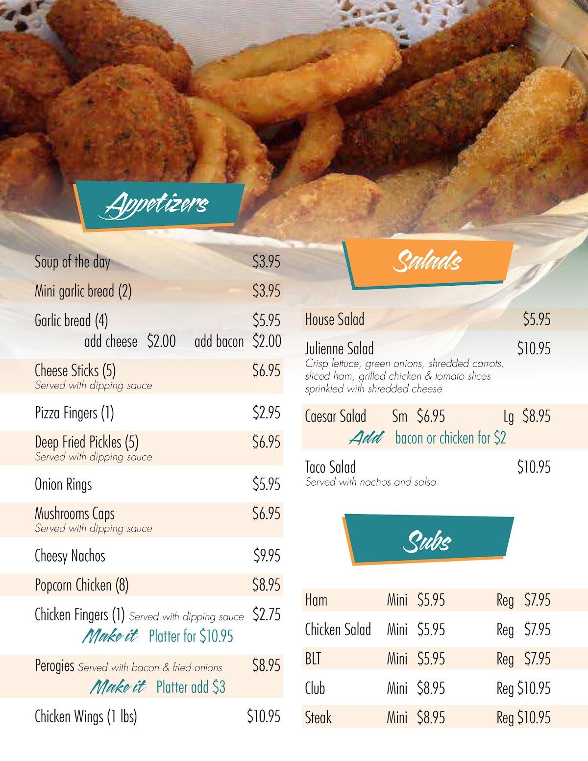 Menu at Bidule restaurant, Kapuskasing