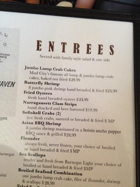 Menu at Black Whale Bar & Fish House, Beach Haven
