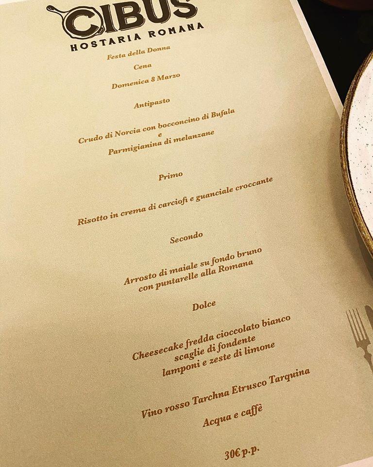 Menu at Cibus - Hostaria Romana restaurant, Civitavecchia