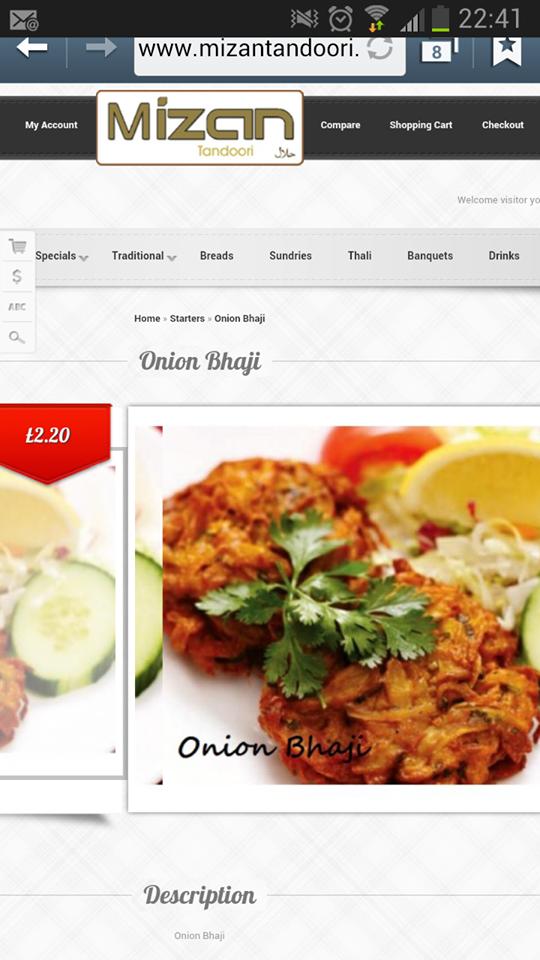Menu at Mizan Tandoori fast food, Durham