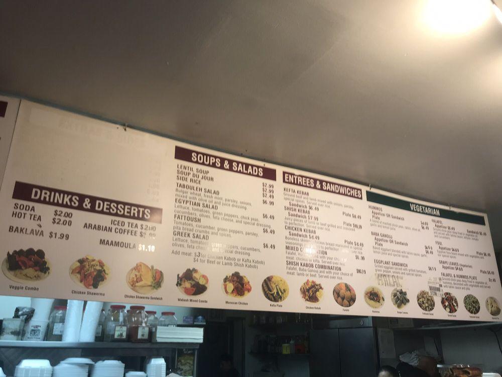 Menu at Oasis Cafe, Chicago, 21 N Wabash Ave