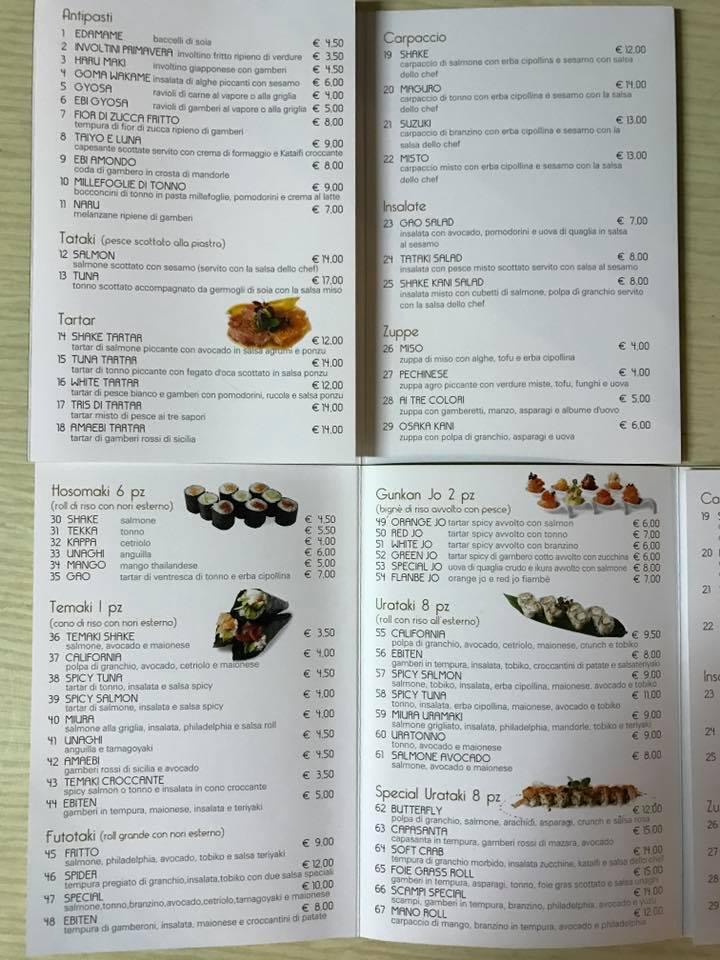 Menu at Hanami Sushi & Pizzeria ( Sushi Gao ), Campione d'Italia