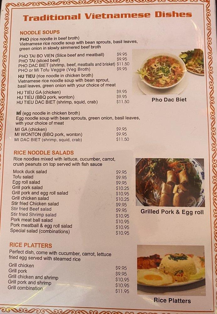 Menu at Vina Restaurant, Saint Paul