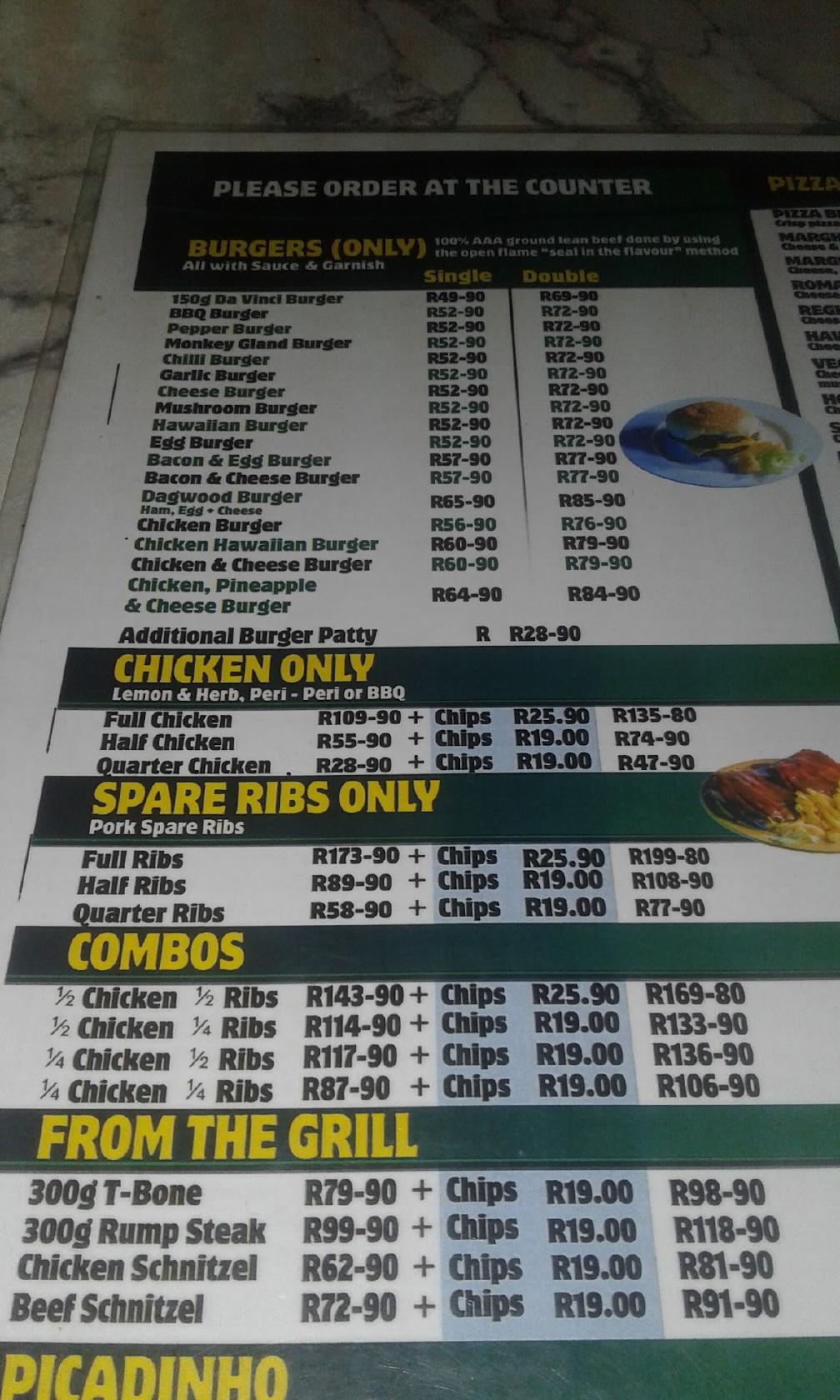 Menu at Da Vinci Italian Eatery Randfontein restaurant, Randfontein