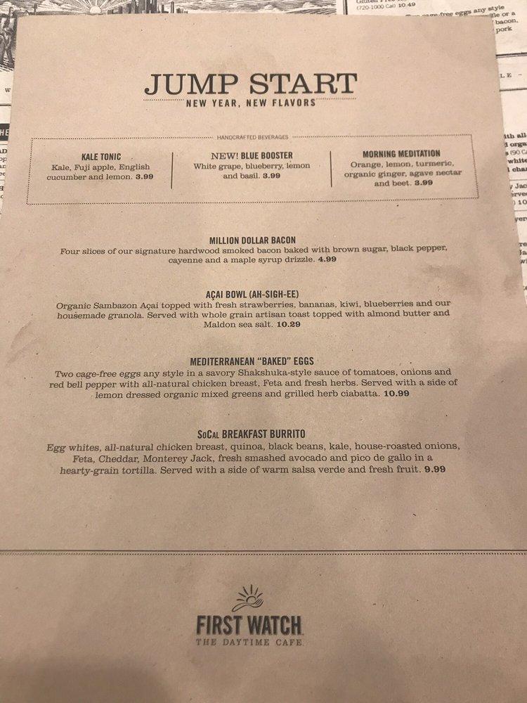 Menu at First Watch cafe, Bradenton, Cortez Rd W