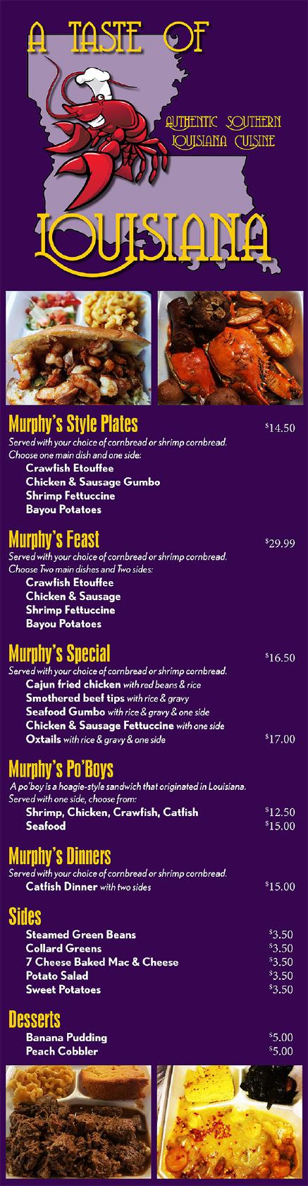 Carta de comida rápida A Taste of Louisiana, Lincoln, N 27th St Suite 2