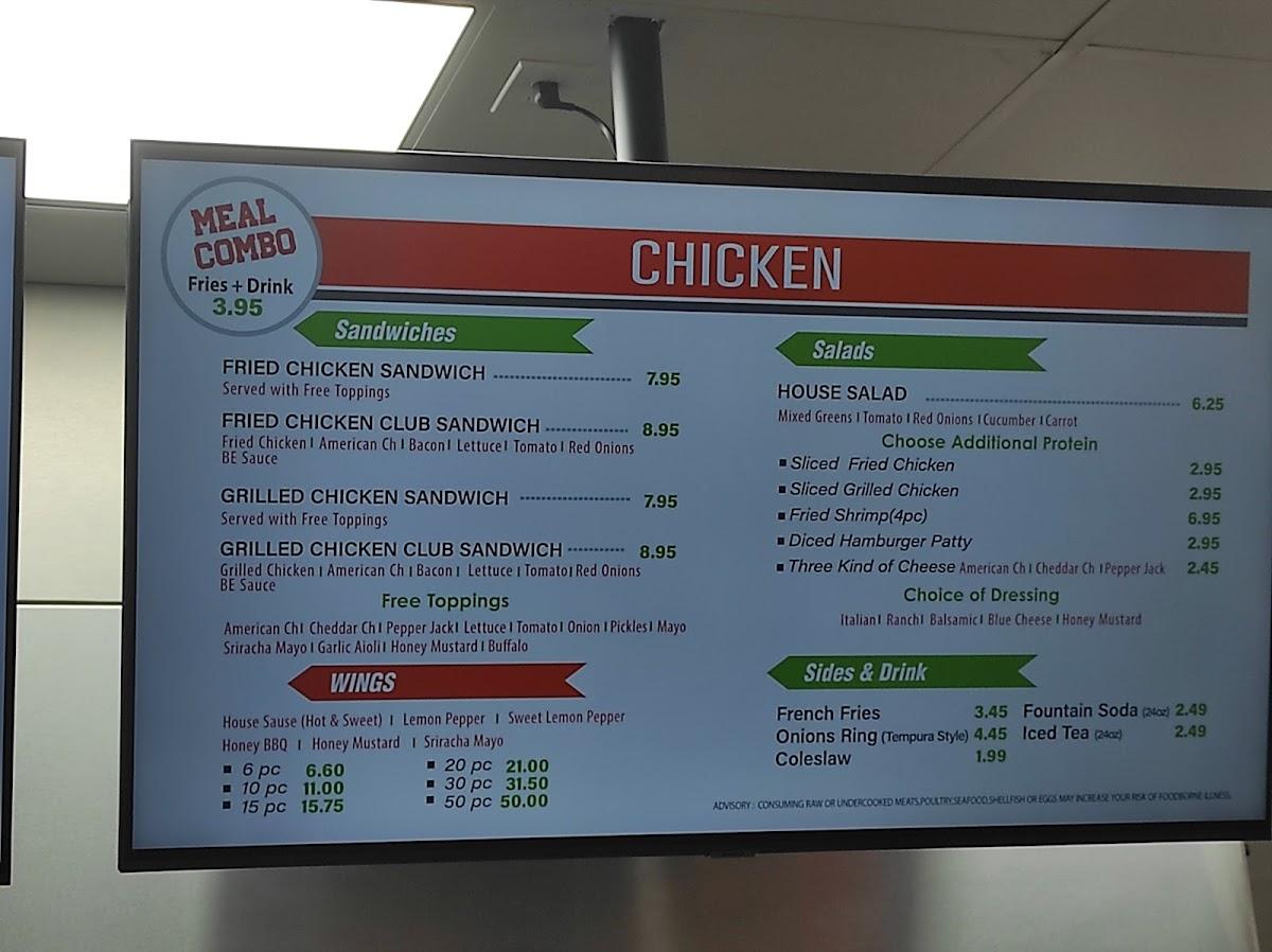 Carta del restaurante Bullseye Burgers & Chicken, Flowery Branch