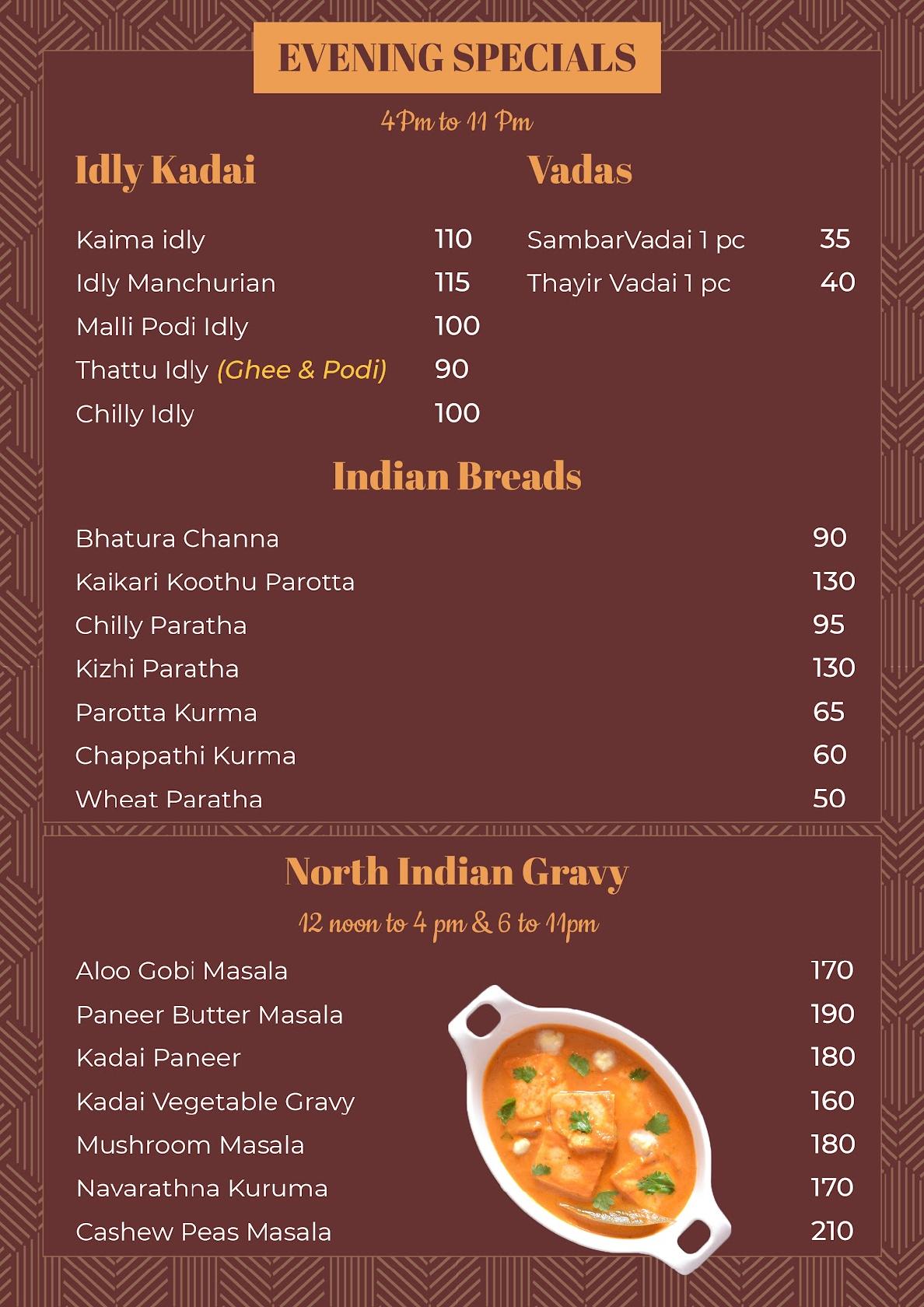 Menu at ECR Cafe - Veg Restaurant, Chennai