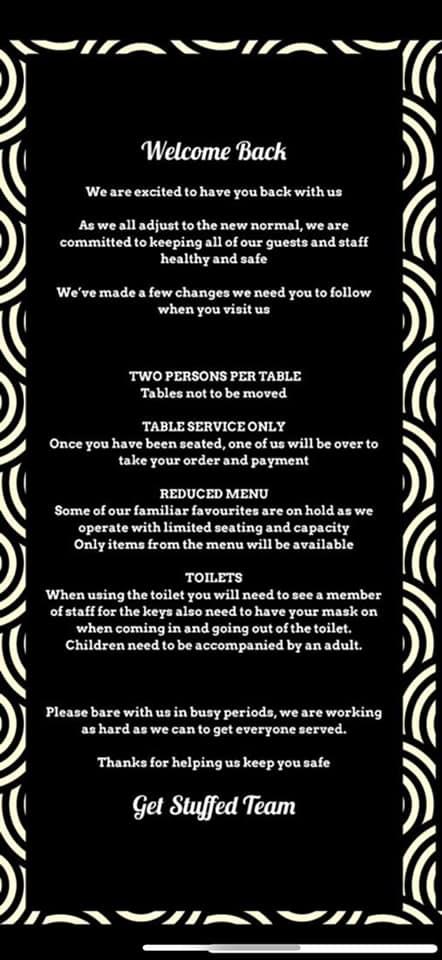Menu at Get Stuffed cafe, Coventry