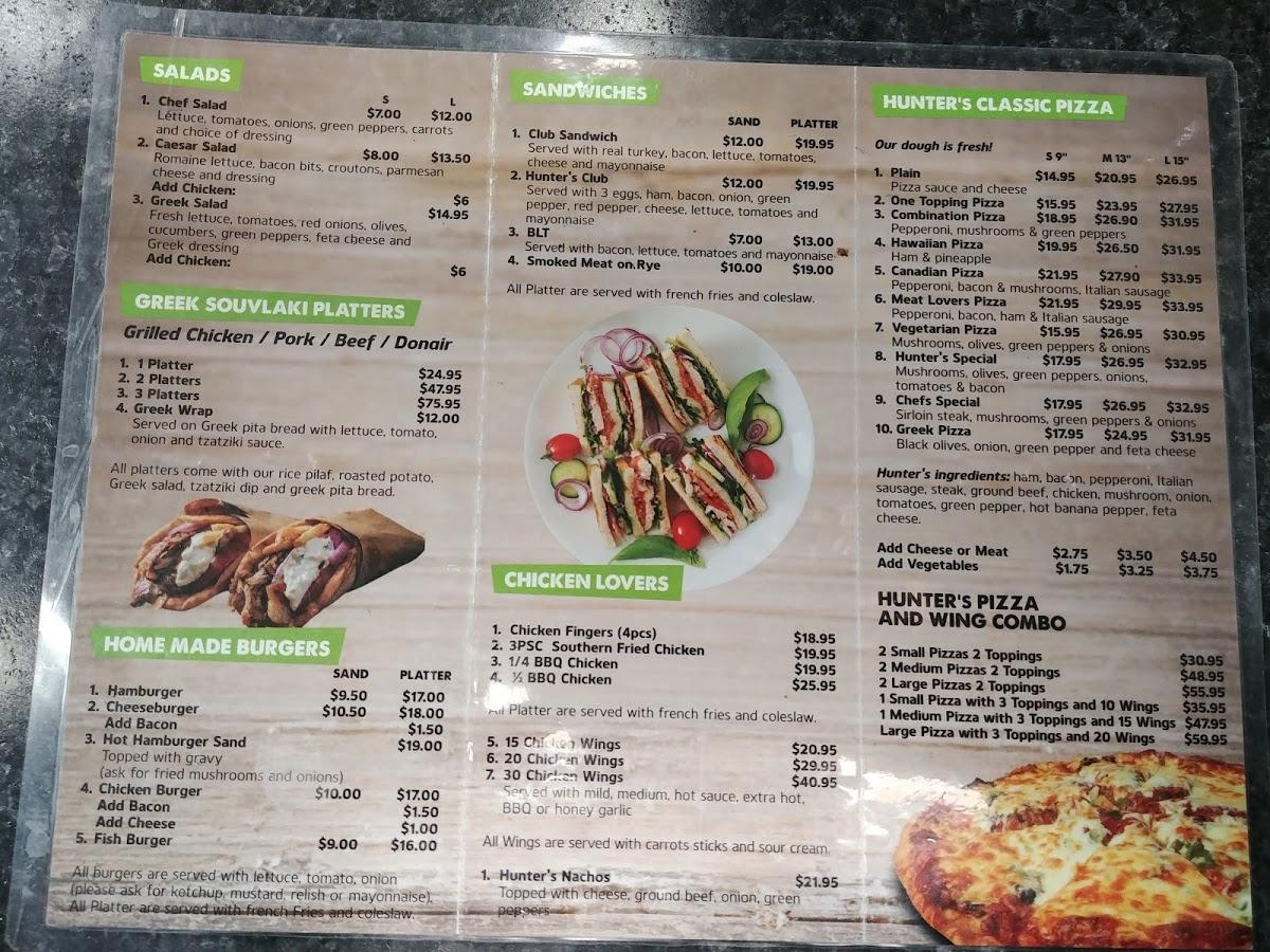 Menu at Hunter’s Market restaurant, Iqaluit