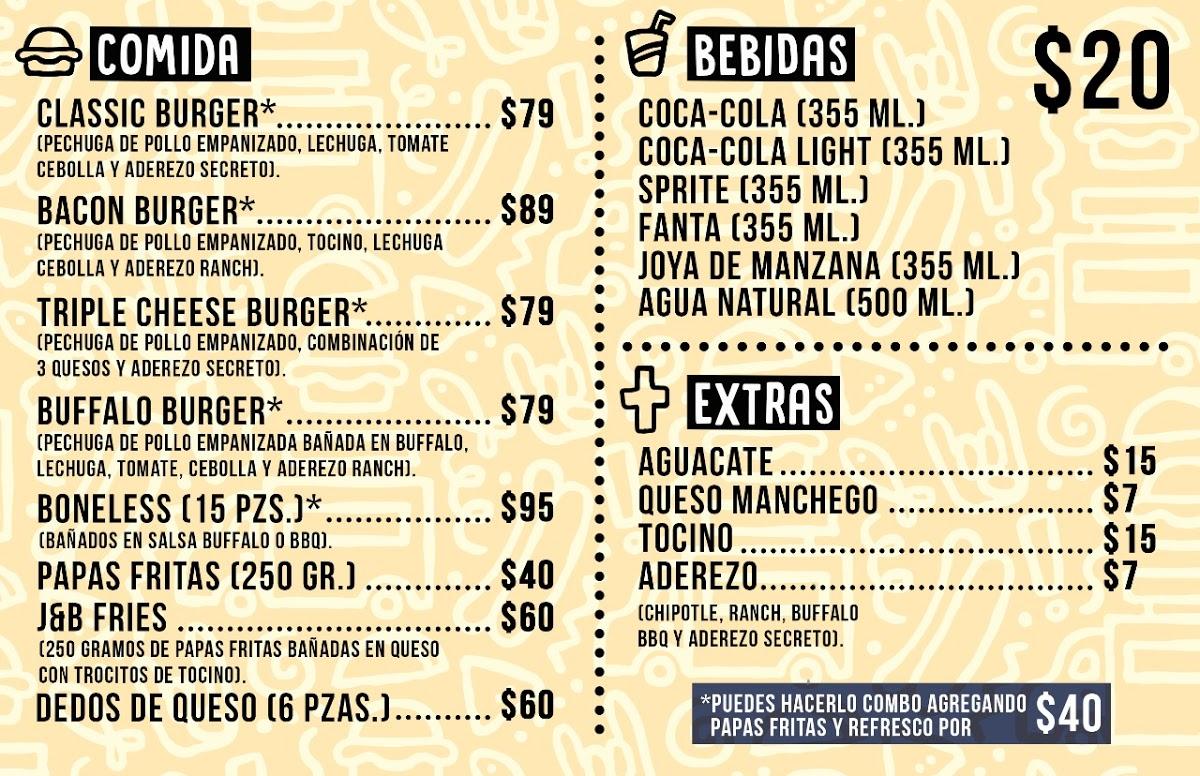 Menu at JB Fries Express restaurant, Ciudad Apodaca