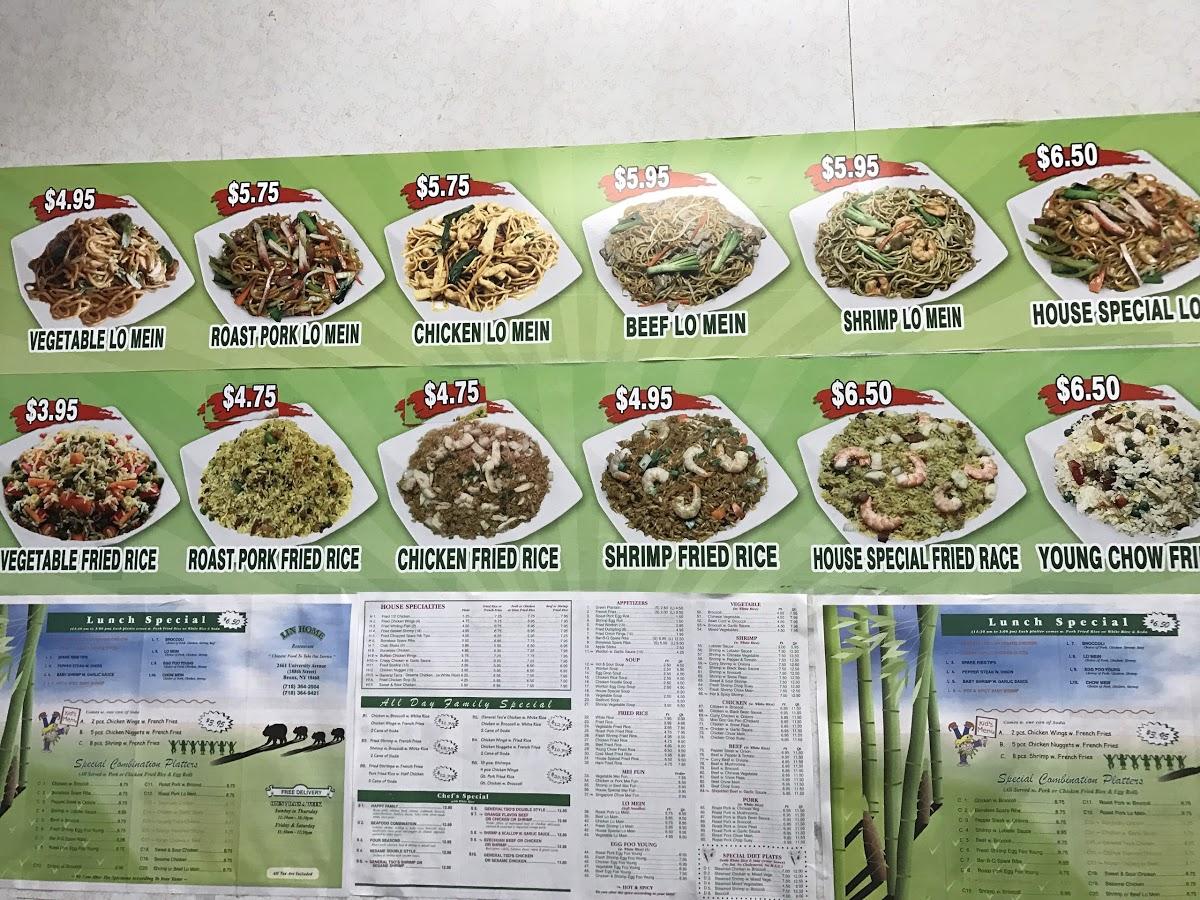 Carta del restaurante Lin Home, Yonkers