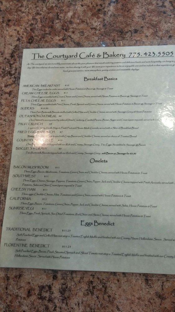 Menu at The Courtyard Cafe & Bakery, Fallon