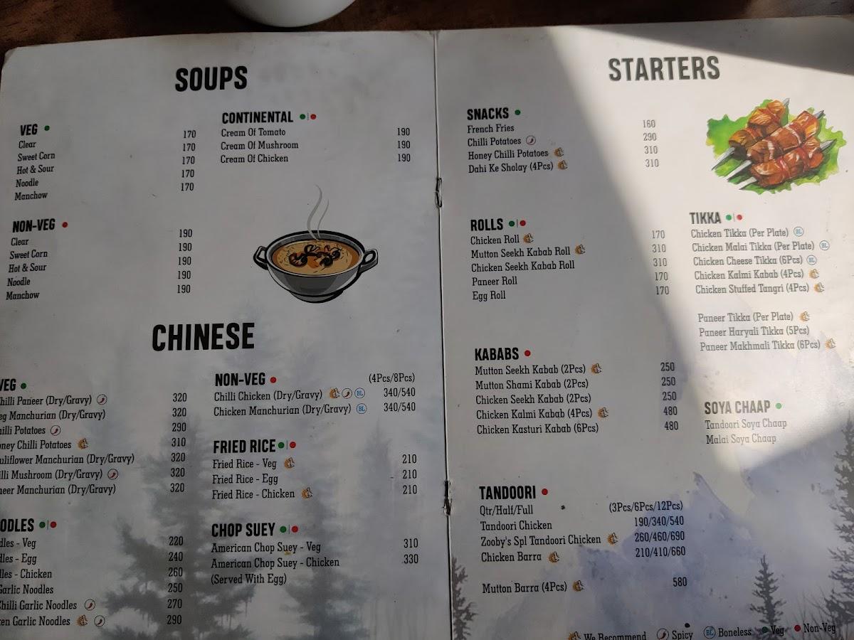 Menu at Zooby's Kitchen, Nainital