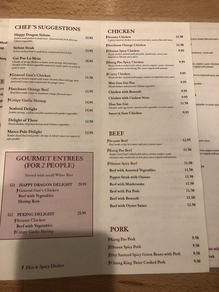 Menu at Happy Dragon Chinese Restaurant, Halifax