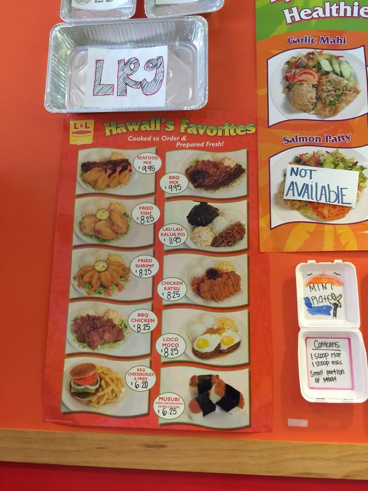 Menu at L&L Hawaiian Barbecue, Lakewood