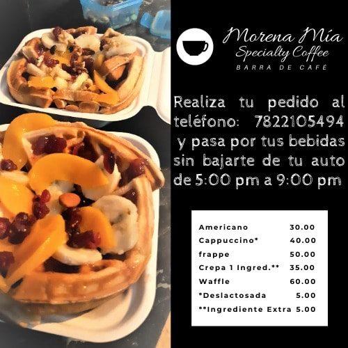 Menu at Morena Mía Café, Coatzintla