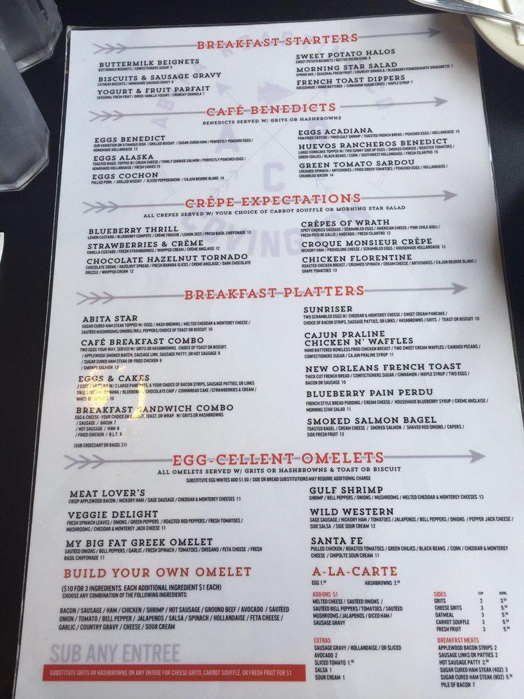 Menu at Abita Roasting Co. Covington restaurant, Covington