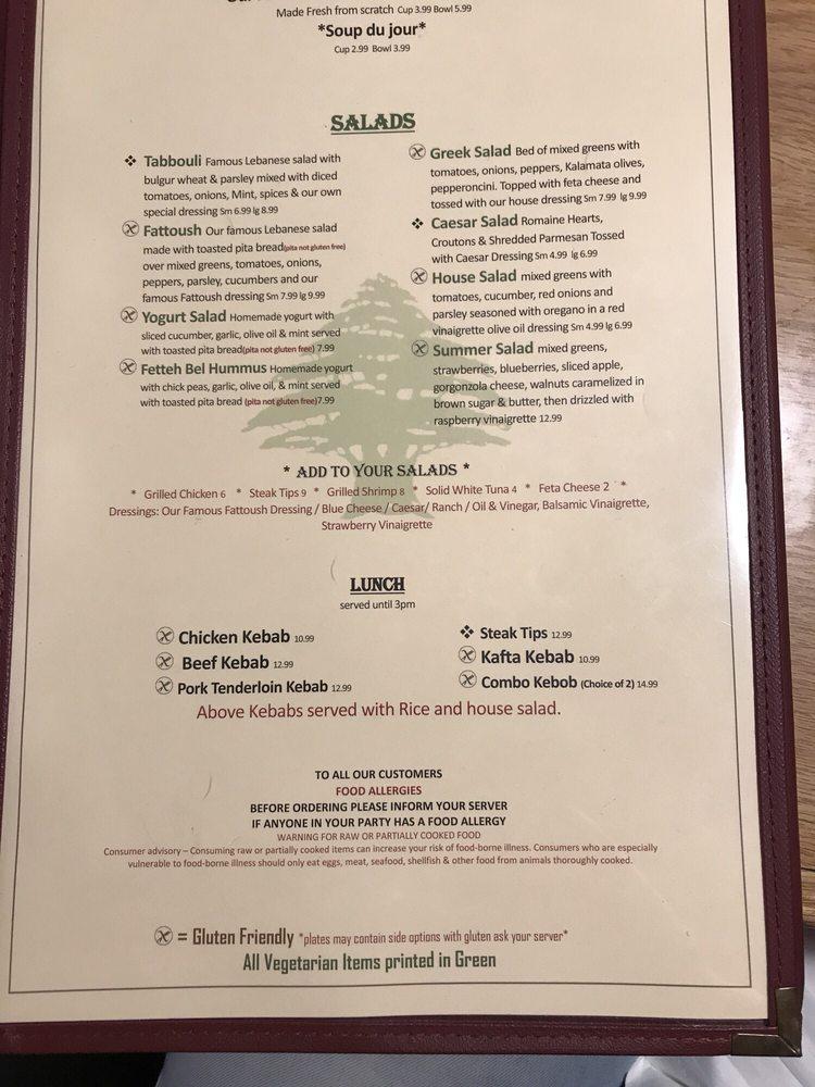 Menu at Lebanese Kitchen restaurant, Mattapoisett