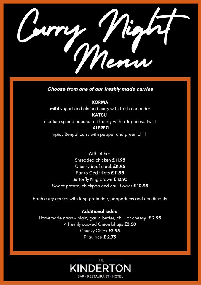 Menu at The Kinderton pub & bar, Middlewich