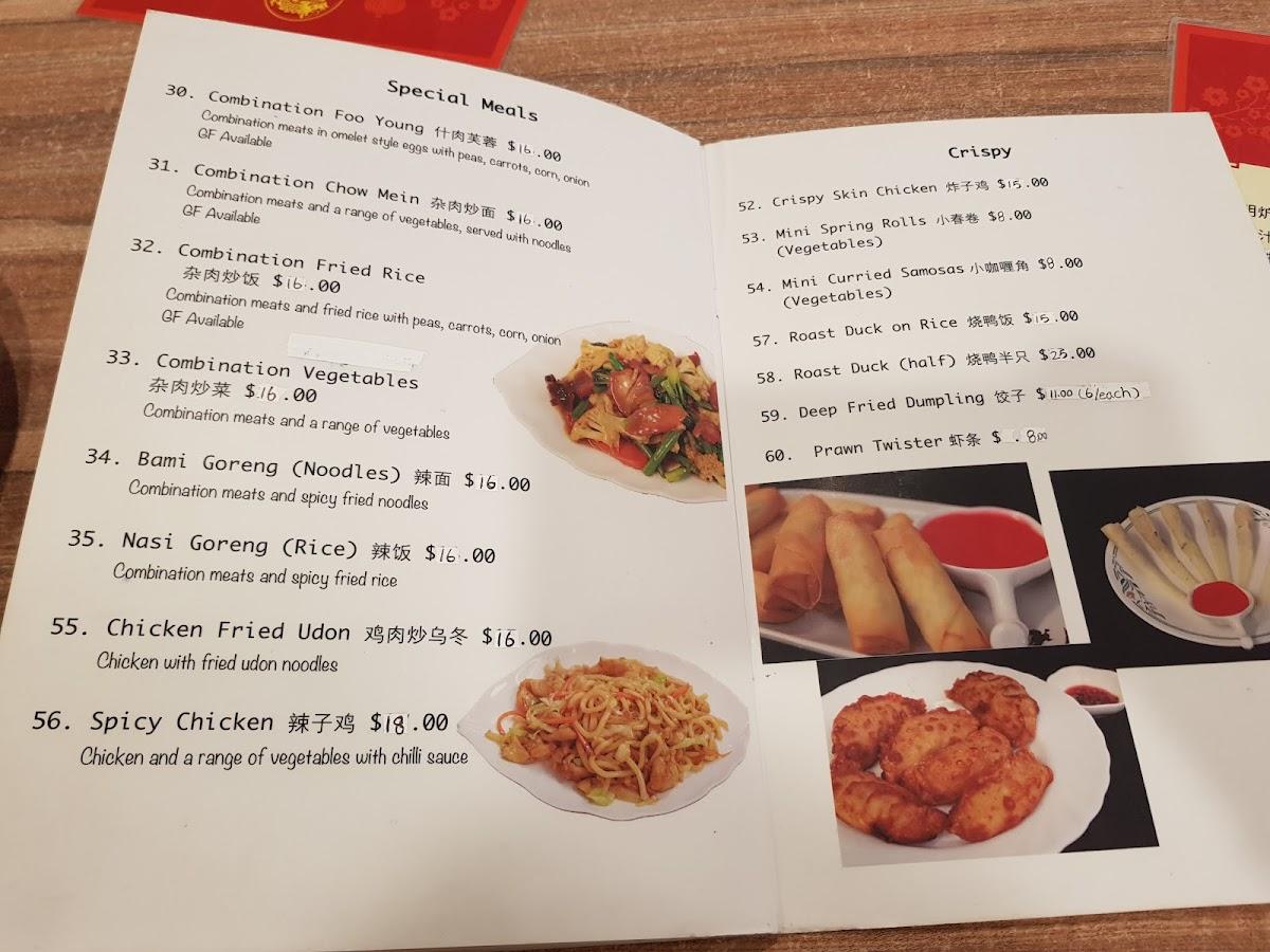 Menu at Golden Island Chinese Restaurant, Oamaru