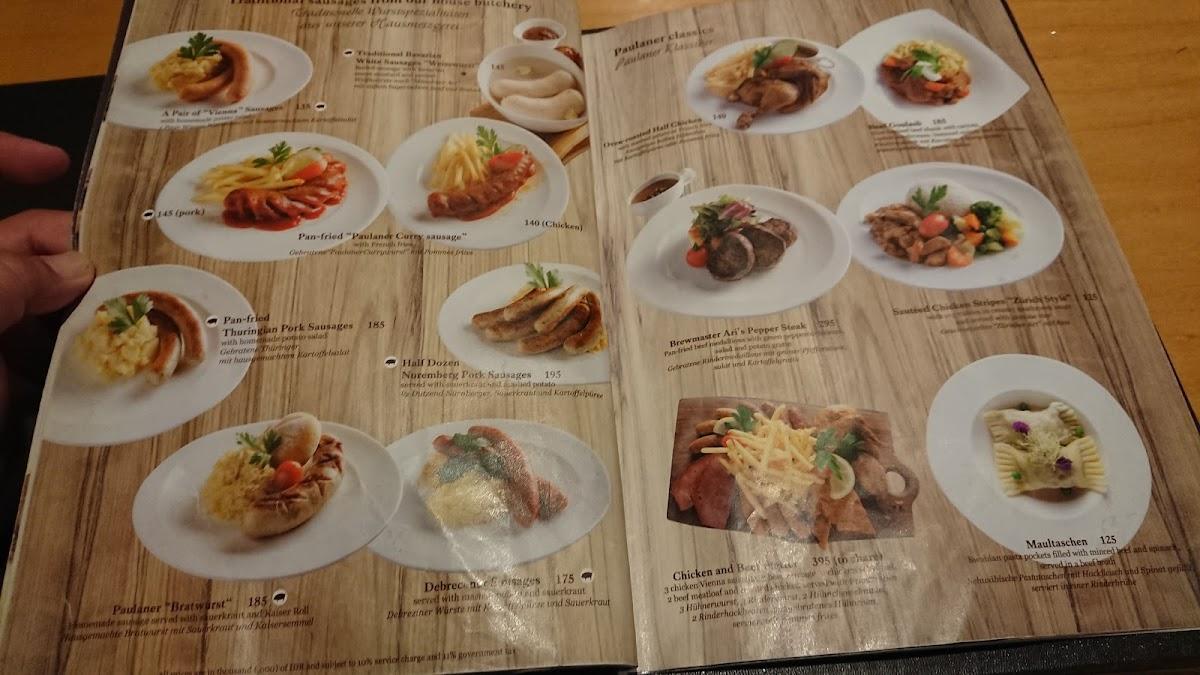 Menu at Paulaner Bräuhaus restaurant, Jakarta, Jl. MH Thamrin No.1