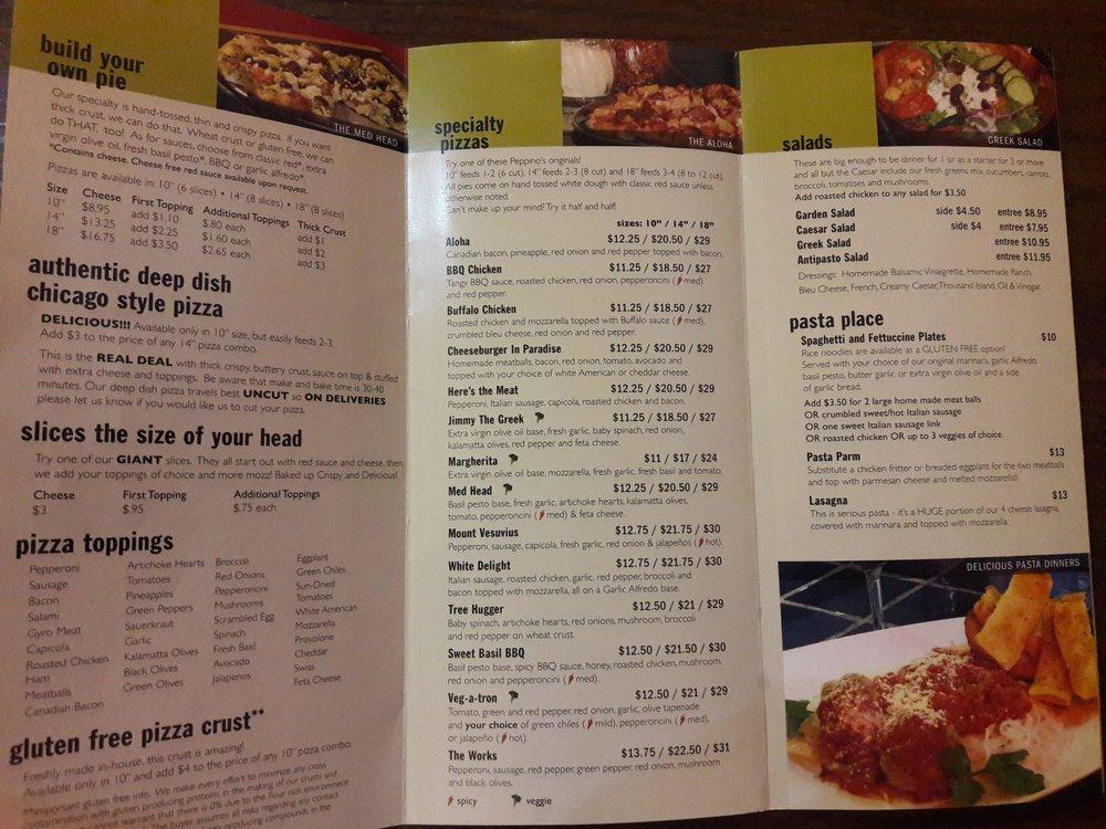 Menu at Peppino's Pizza & Subs pizzeria, Frisco, 610 Main St