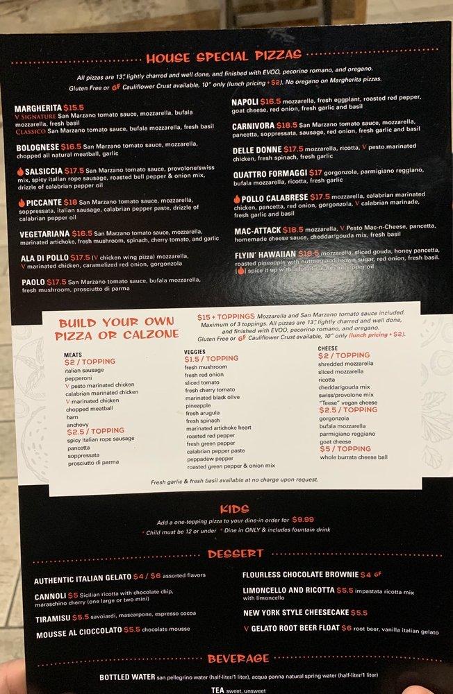 Menu at V Pizza - Cary pizzeria, Cary, Kildaire Farm Rd