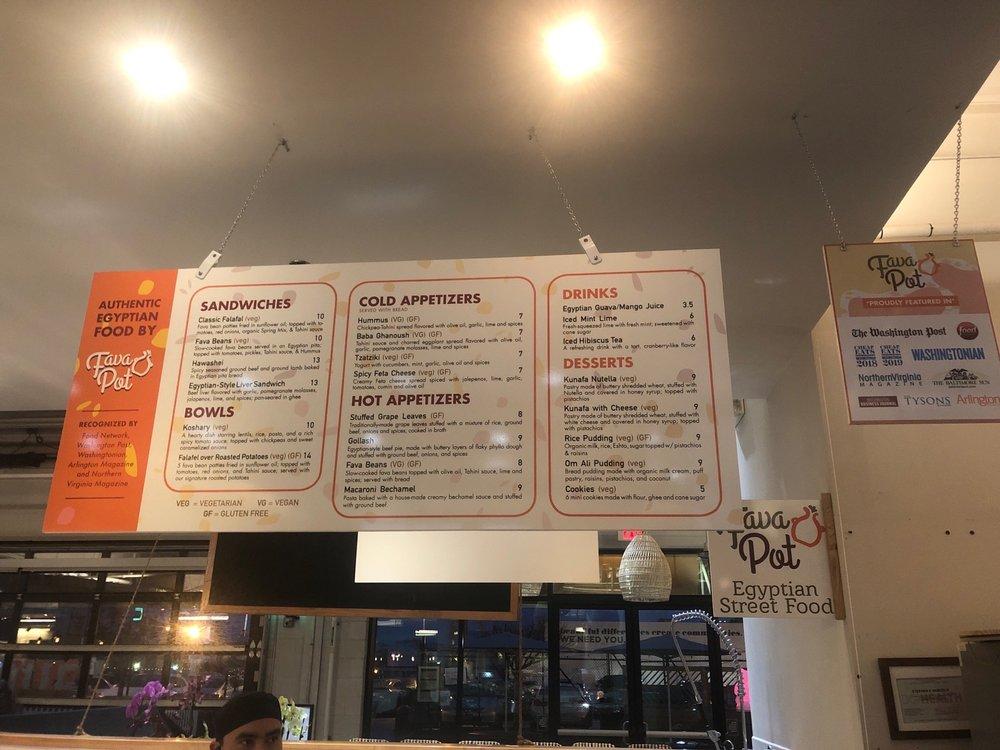 Menu at Egyptian Street Food by Fava Pot at Union Market restaurant ...