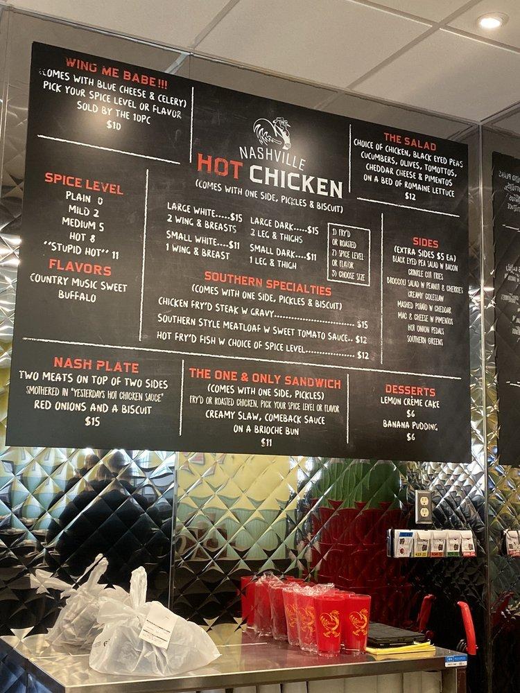 Menu at Nashville Hot Chicken restaurant, Victor