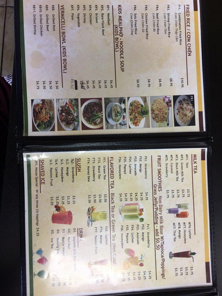 Menu at Pho Plus Vietnamese Restaurant, San Antonio, Austin Hwy #103