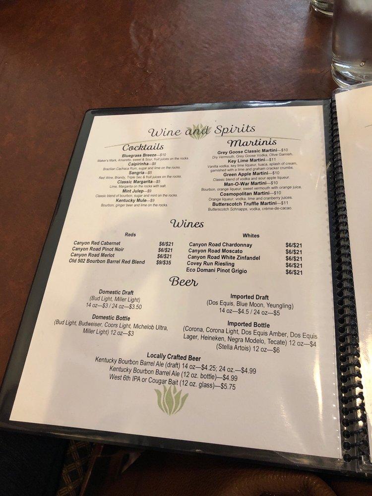 Menu at Bluegrass Sabor restaurant, Lawrenceburg