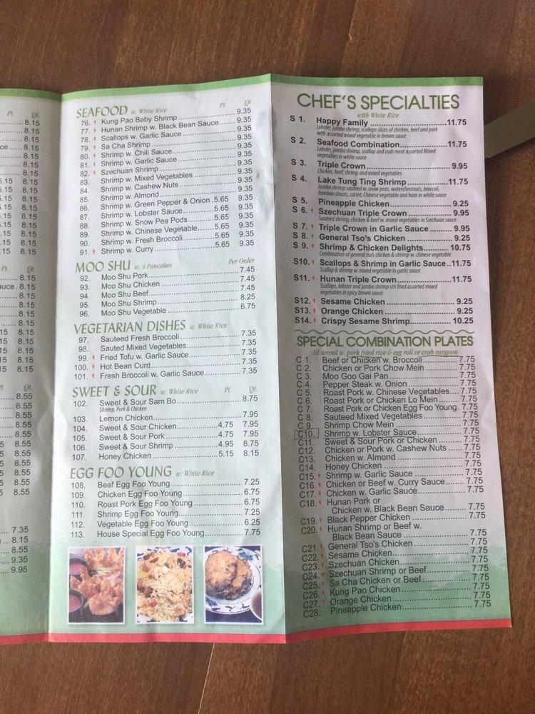 Menu at China King restaurant, Troy, 535 Troy Ave